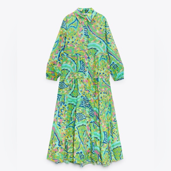 Zara | Dresses | Zara Multi Colored Tier Dress | Poshmark